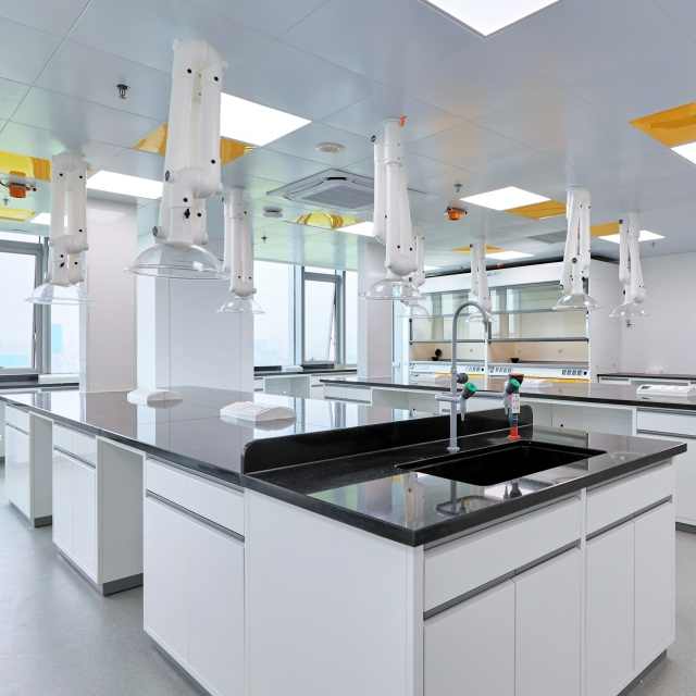 Medical Laboratory Furniture Lab Equipment Workbench with Reagent Rack ...