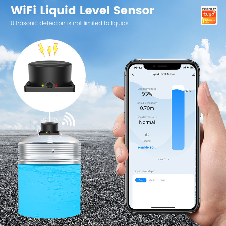 Tuya WiFi Ultrasonic Level Detector - Smart Water Tank Liquid ...