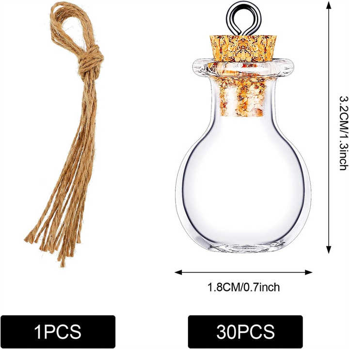 Clear Mini Glass Potion Bottles Small Wishing Bottles With Cork ...