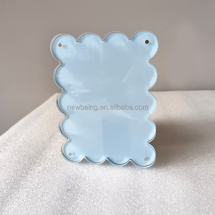 Neon Orange Scalloped Acrylic Picture Frame | Freestanding With Gold ...
