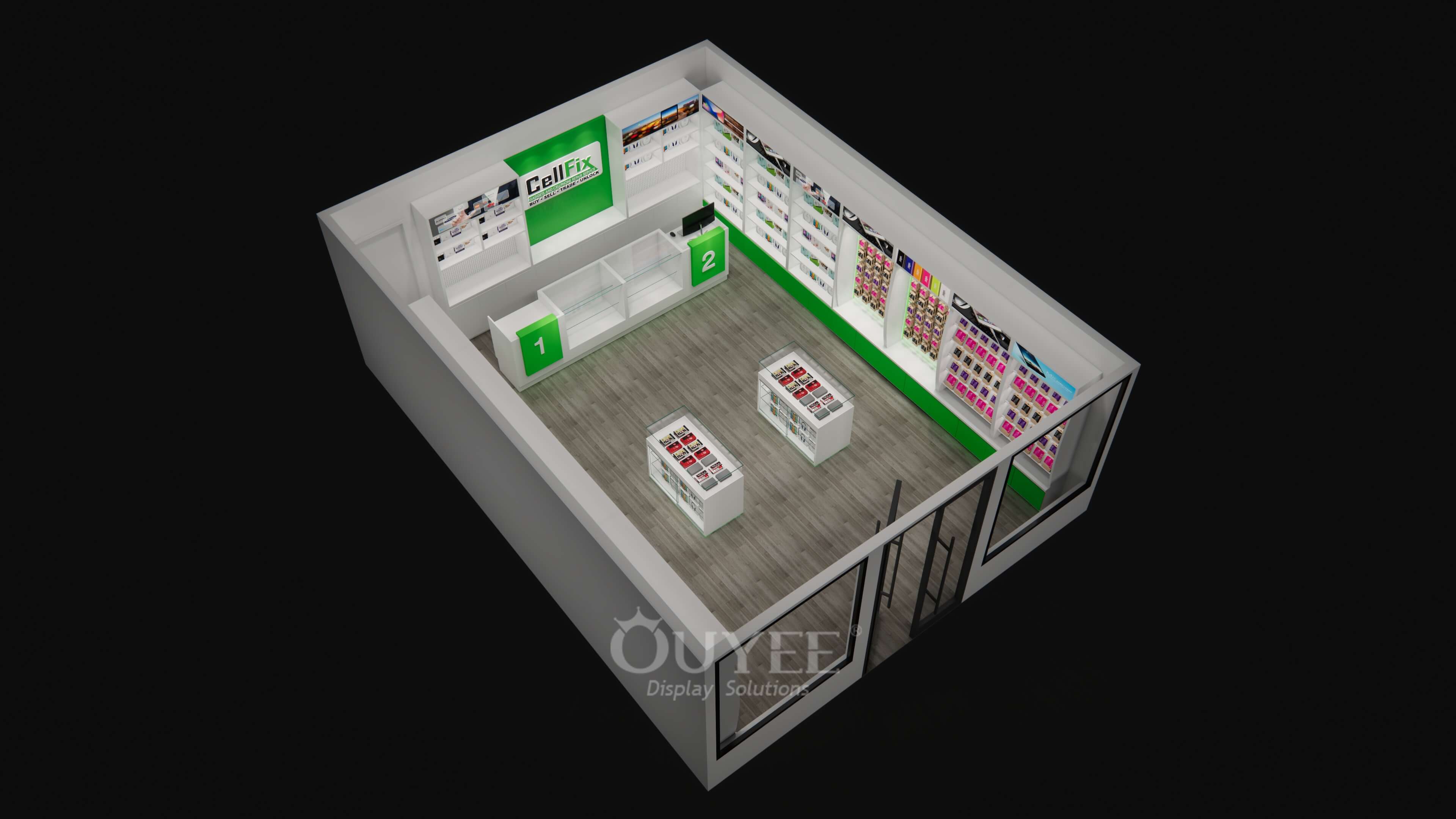 Creative Wood Mobile Cell Phone Retail Store Design