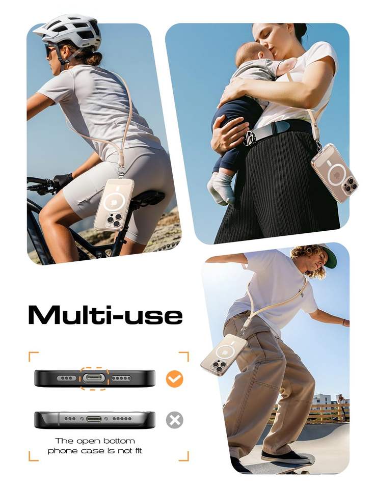 LISEN 2026 Adjustable Phone Safety Lanyard Heavy Duty USB C Power Cable ...