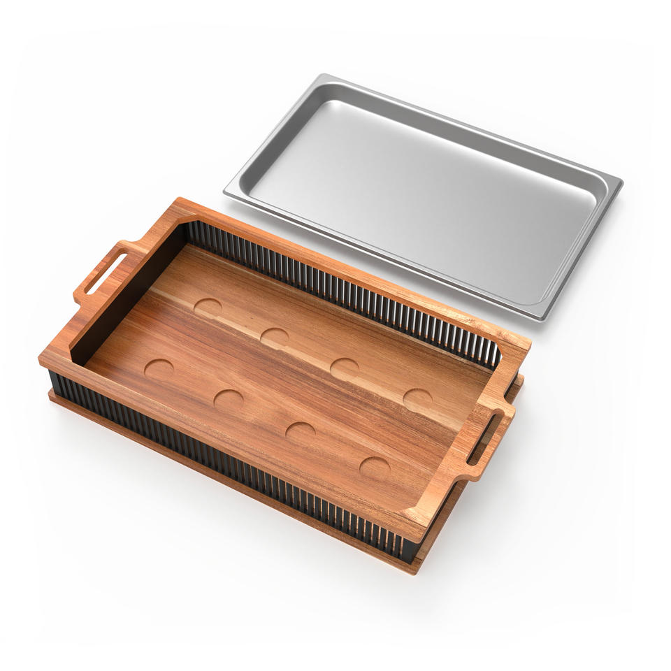 BBQ Wooden Warming Plate Tray Charcuterie Hot Plate Griller for Camping ...