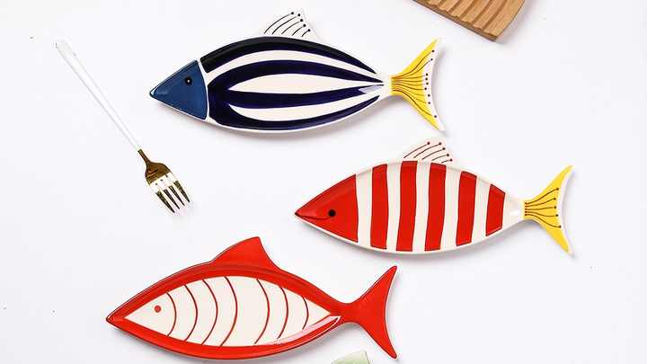 Wholesale Fish Designs Fine Dining Plates Crockery Dinnerware Handmade ...