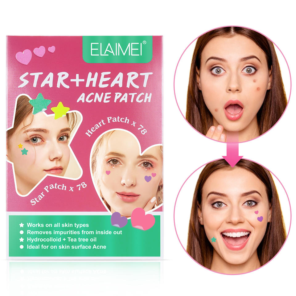 ELAIMEI Waterproof Hydrocolloid Acne Spot Treatment Plaster Pimple ...
