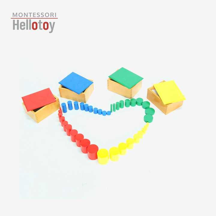 Montessori Sensorial Set - Knobless Cylinders for Learning