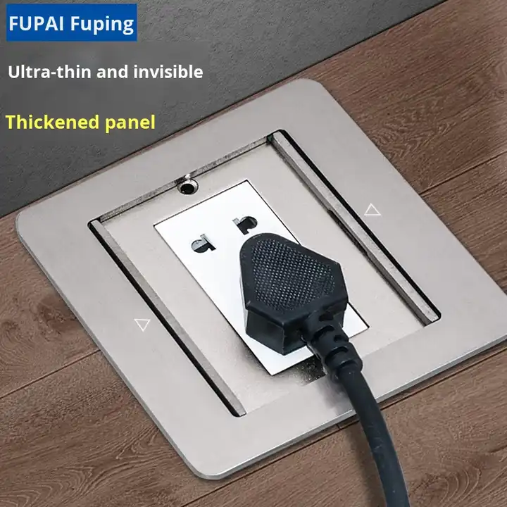 Ultra-Thin Stainless Steel Five-Hole Socket Double-Door with Rounded ...