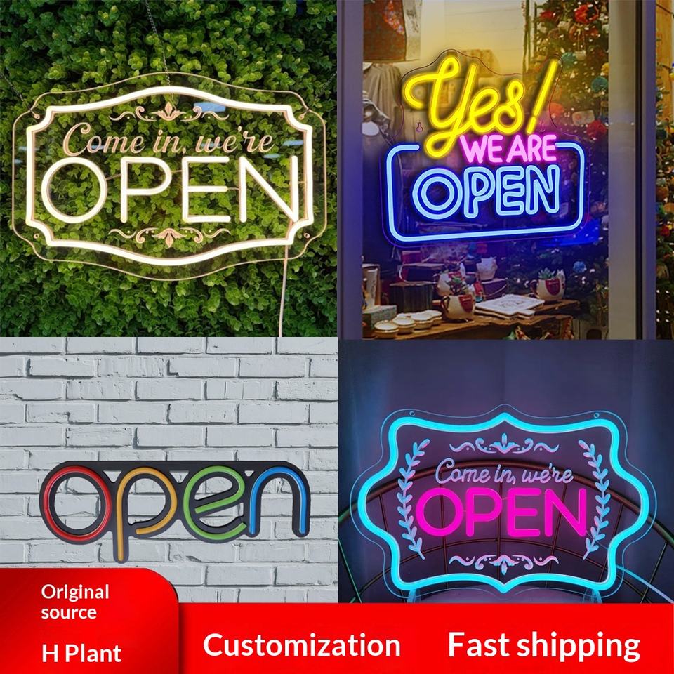 Customized OPEN Neon Ultra-Bright Multi-Color In-Service Store Opening ...