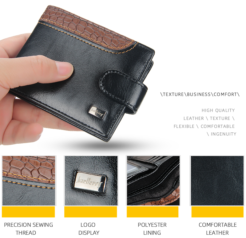 Billetera para Hombre Baellerry con Tarjetero Monedero Negro Elegante ...