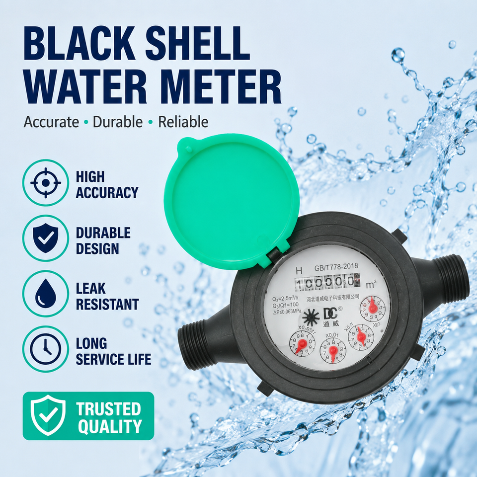Plastic Mechanical Water Meter Measuring Water Flow DN15 Plastic Nylon ...