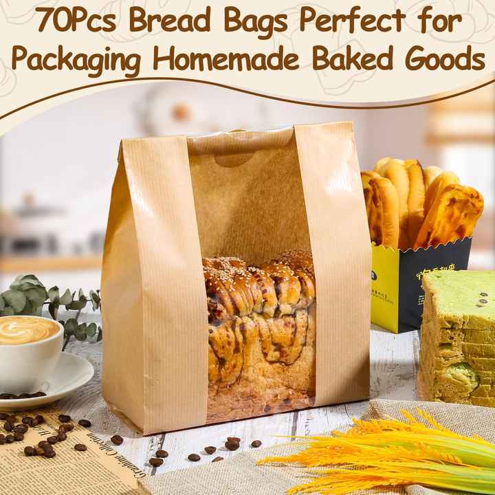 Custom Printed Bakery Paper Food Packaging Bag - Loaf, Bagel, Toast