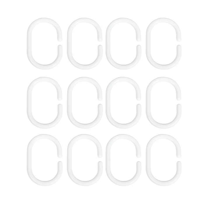 12pcs AS PP Plastic C Shape Shower Rings Home Decoration Shower Curtain ...