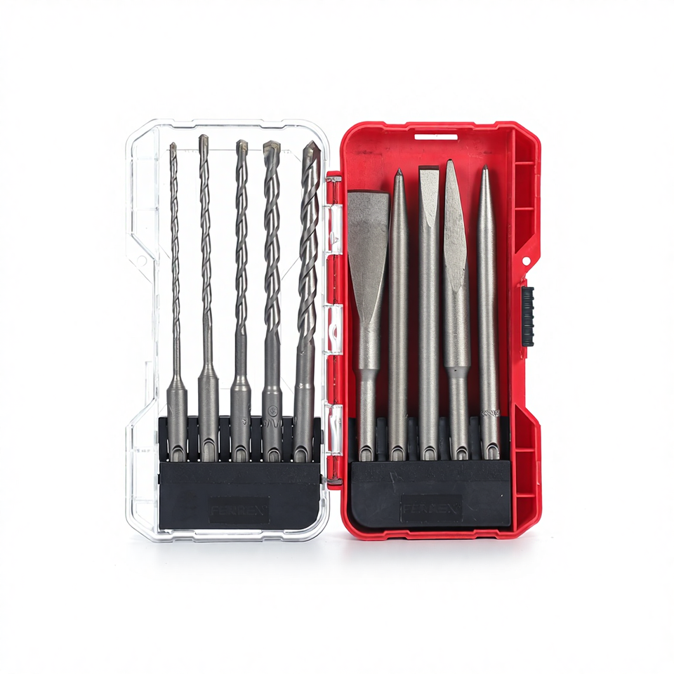 RISING 10PCS SDS Plus Drill Bit Set 4 10mm High Quality for Masonry ...