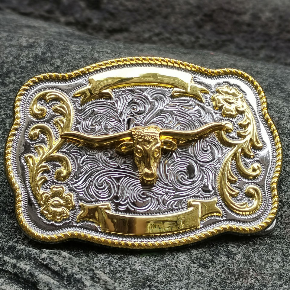 Centenary Cowboy Long Horn Bull Belt Buckle - Western Style