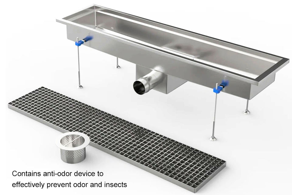 Industrial Stainless Steel Floor Drain System Linear Slot Drain for ...