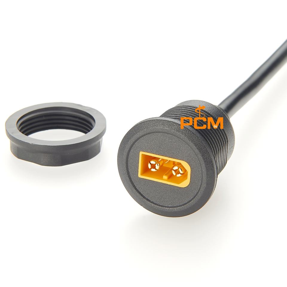 XT60 Male to Female Round Panel Mount Extension Cable, Panel Mount XT60 ...