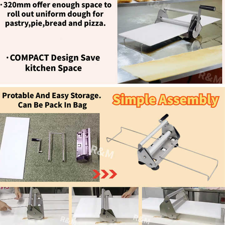 Mini Tabletop Croissant Hand Sheeter - Perfect for Home Use