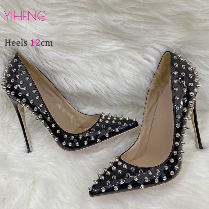 Women Pumps Summer Commuter Office Lady High Heels Pointed Black Pat ...