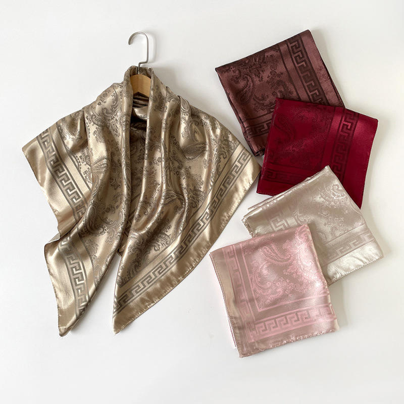 Wholesale 90cm Paisley Satin Scarf Luxury Imitation Silk Polyester ...
