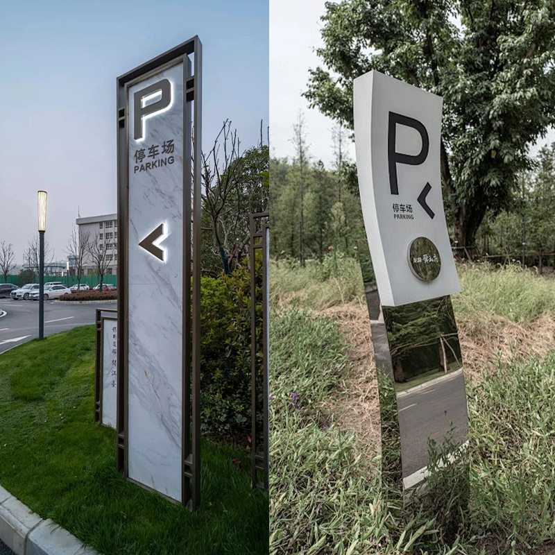 Aluminum Frame Park Parking Lot Scenic Area Landscape Signage Outdoor ...
