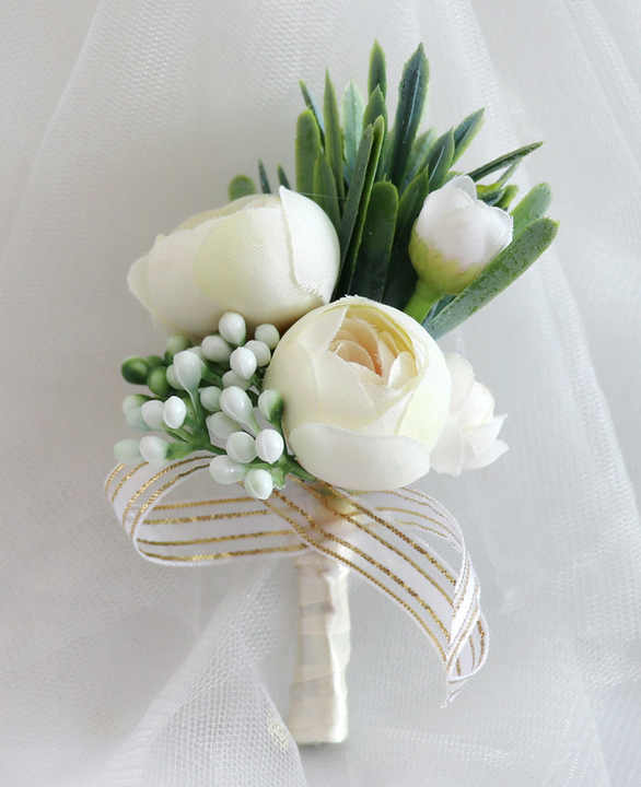 Morili Bridal Breast Flower - Simulated Tea Bud Corsage