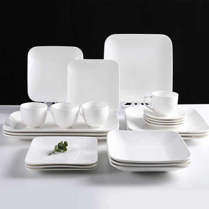 16pcs Square Dinner Set Ceramic Dining Plates Ceramic Dinnerware Set ...