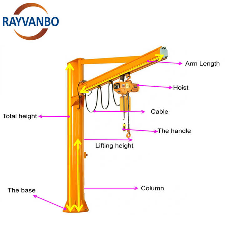 Slewing Cantilever Arm 500kg - 20 Ton Jib Crane for Workshops