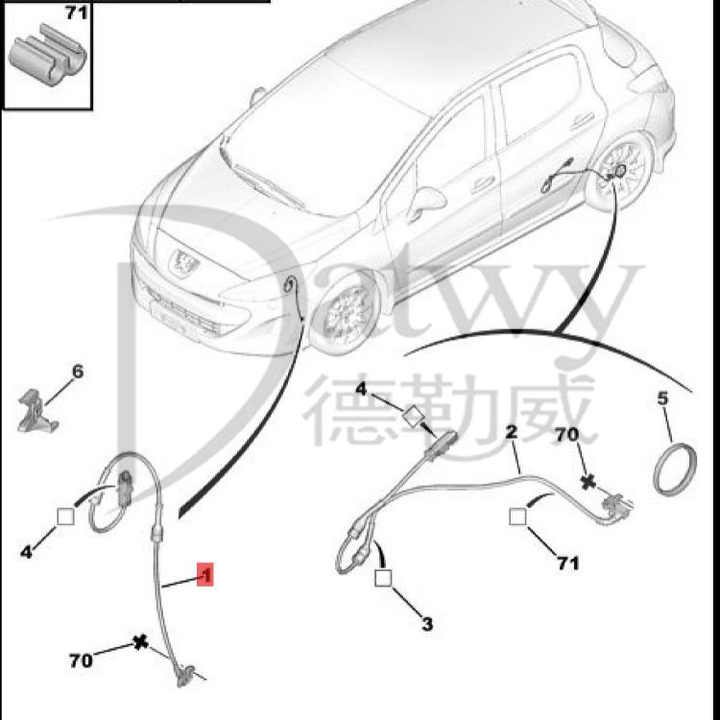 Citroen C4 DS4 5 Peugeot 3008 307 ABS Sensor - Brand Original