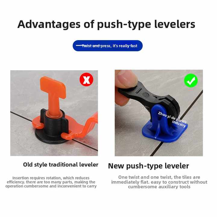 Press Type Tile Leveling Kit Adjustable Leveler Floor Leveling Tools ...