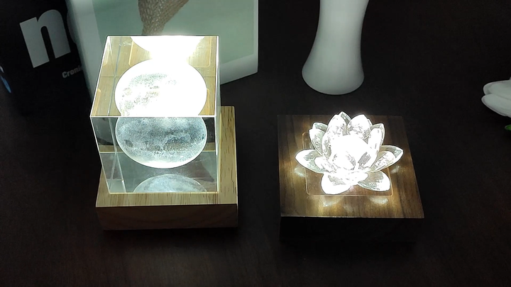Black Light Display Base - Modern LED Stand for Crafts