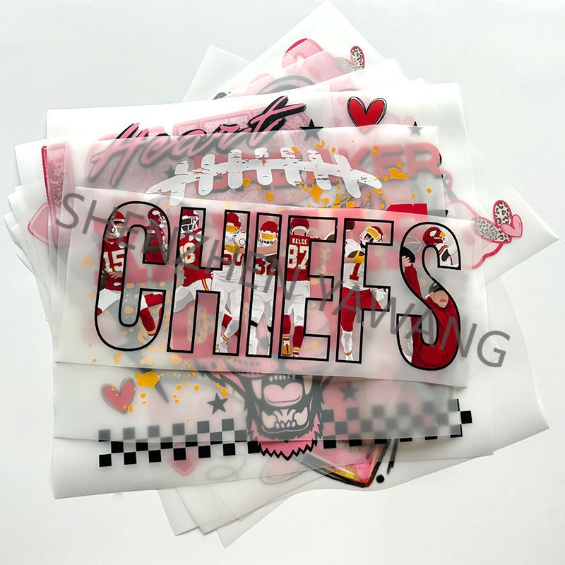 Custom Football Team LOGO Kansas City DTF Decal Stickers Plastisol Heat ...