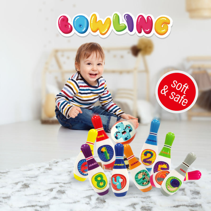 2025 12PCS High Quality PU Foam Soft Bowling Set Indoor/Outdoor Kids ...