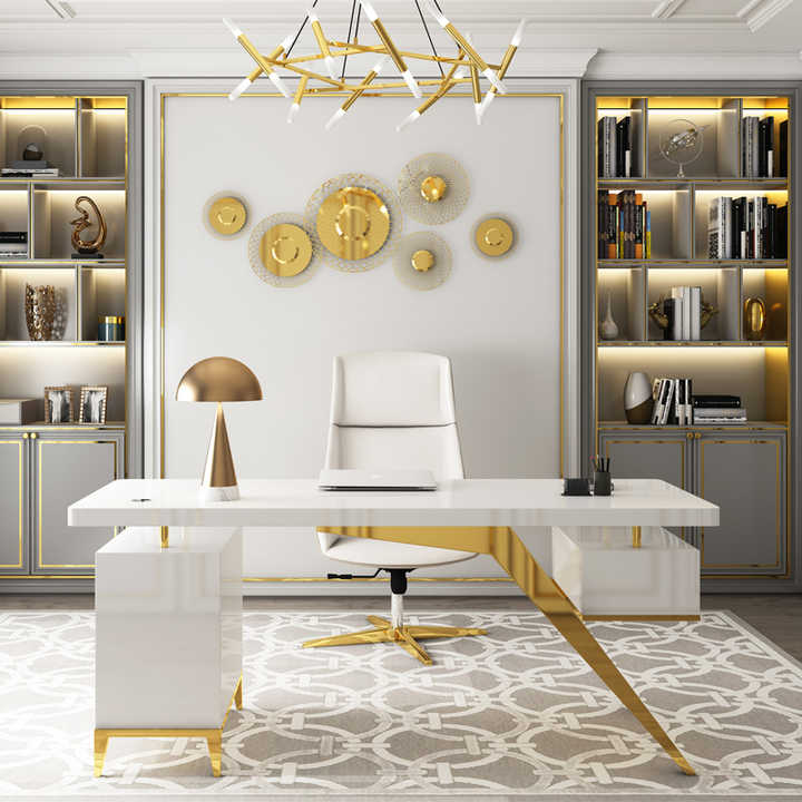Modern Marble Table Office Desk with Drawers - RYH-96200