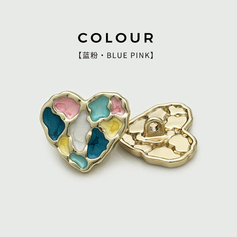 Factory Wholesale Price Colorful Gold Buttons Heart Suit Buckle ...