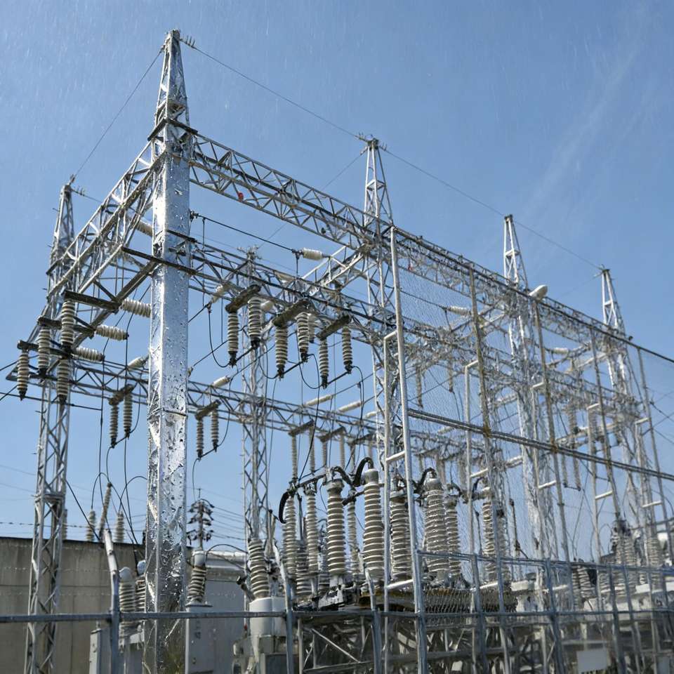 Substation Steel Frame with Hot Dip Galvanized Surface 15M Height Q235B ...