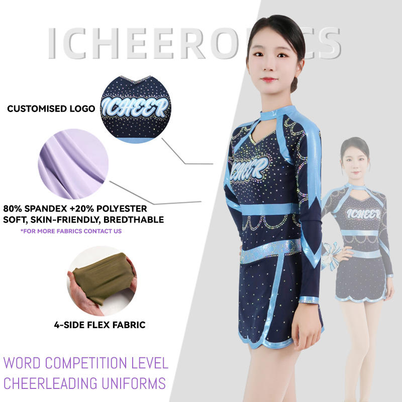 Custom Rhinestone Elite Cheer Uniforms Design Your Own Cheerleading ...