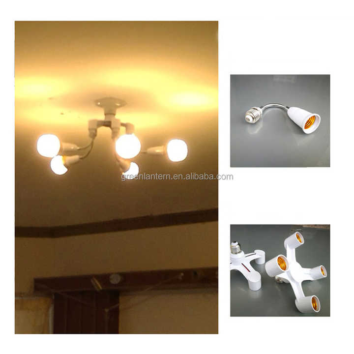 E27 to E27 One to Multiple 2 3 4 5 6 7 Light Socket Splitter Adapter ...
