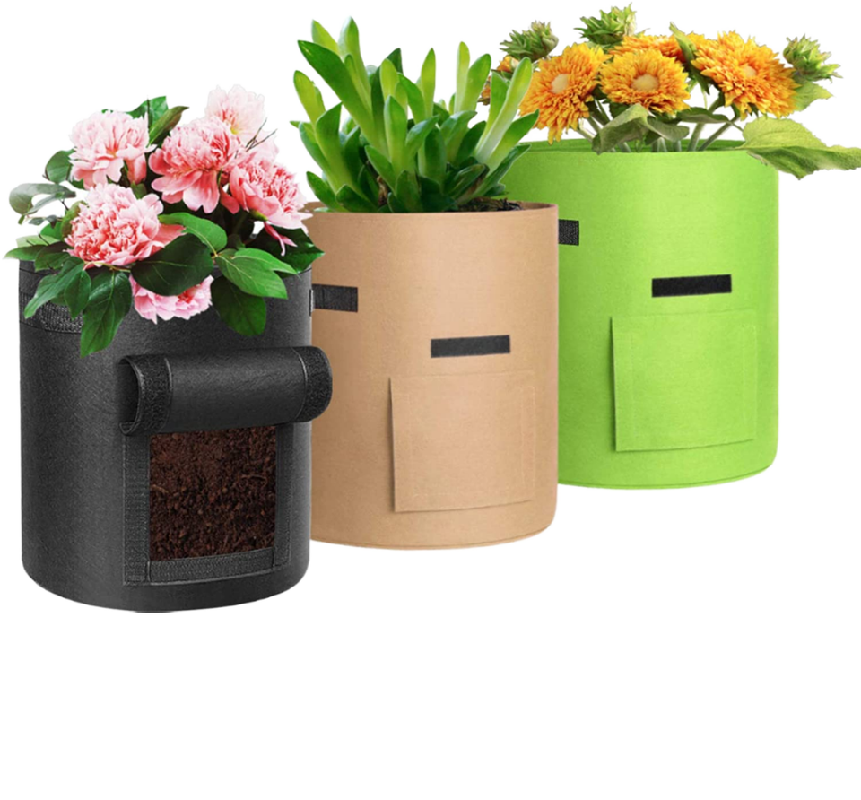 MORUAN Heavy Duty Reusable 1000 mL Plant Fiber Potato Grow Bags with ...