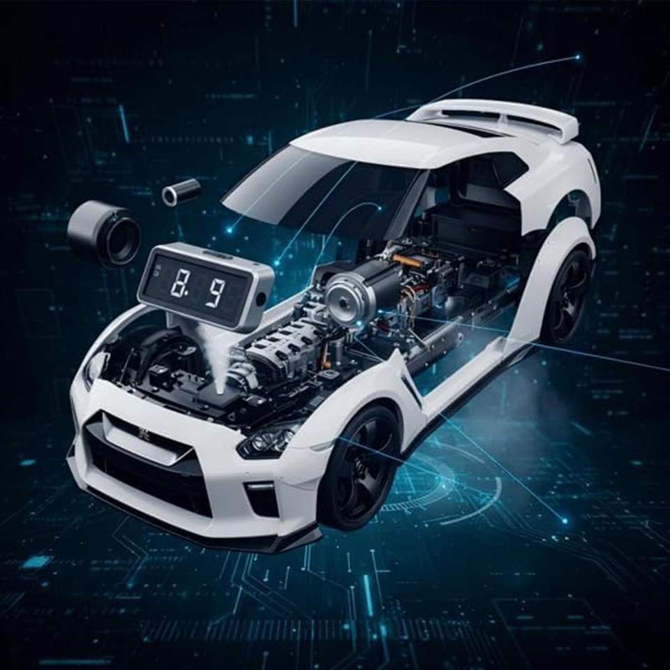 Hypercar Alarm Clock LED Display Realistic Sports Car Engine Light ...