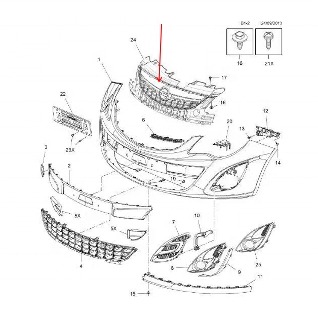 Super Oferta Nova Grade Dianteira OE 13286001 13344482 para Opel Corsa ...
