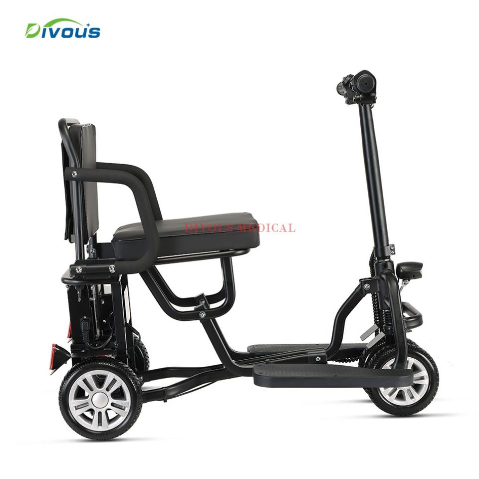 Folding 4 Wheel Electric Mobility Scooter High Speed Compact Travel ...