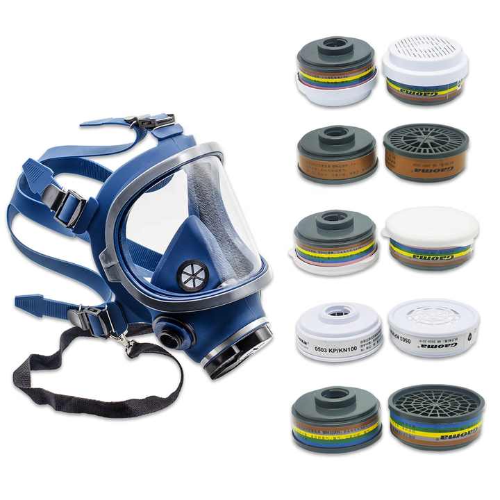 Industrial Full Face Respirator Mask with Wide View Visor for Spray ...