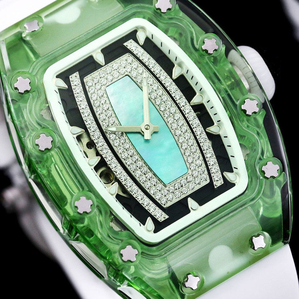 Timeless Diamond Sapphire Rubber Strap Watch Men's High-End for ...