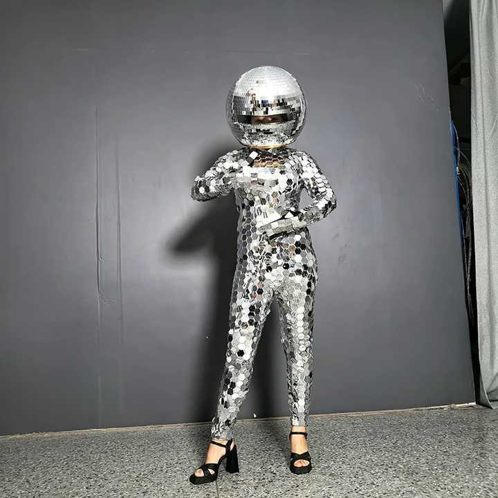 Women's Tight-Fitting Face Mask Silver Reflective Mirror Surface Mirror ...