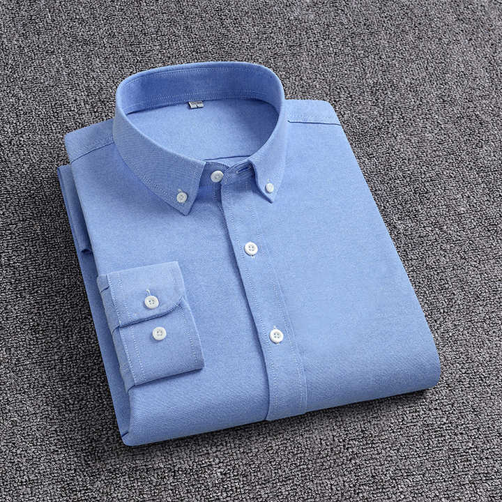 Luxury Office Oxford Cotton Men's Formal Shirt - Embroidered