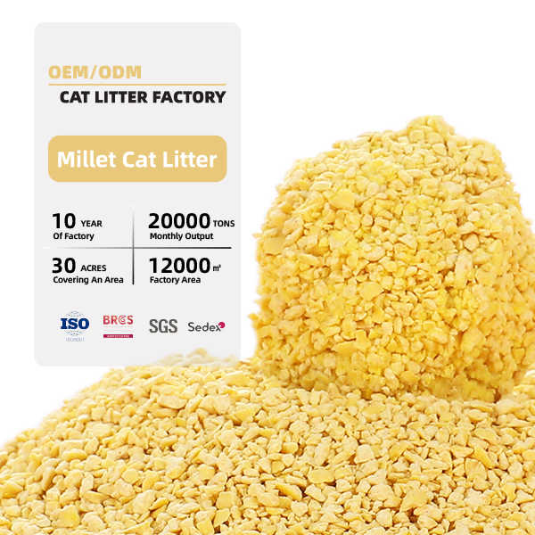 Eco-friendly Dust free Crushed Cat Litter Sand Millet Flushable for ...