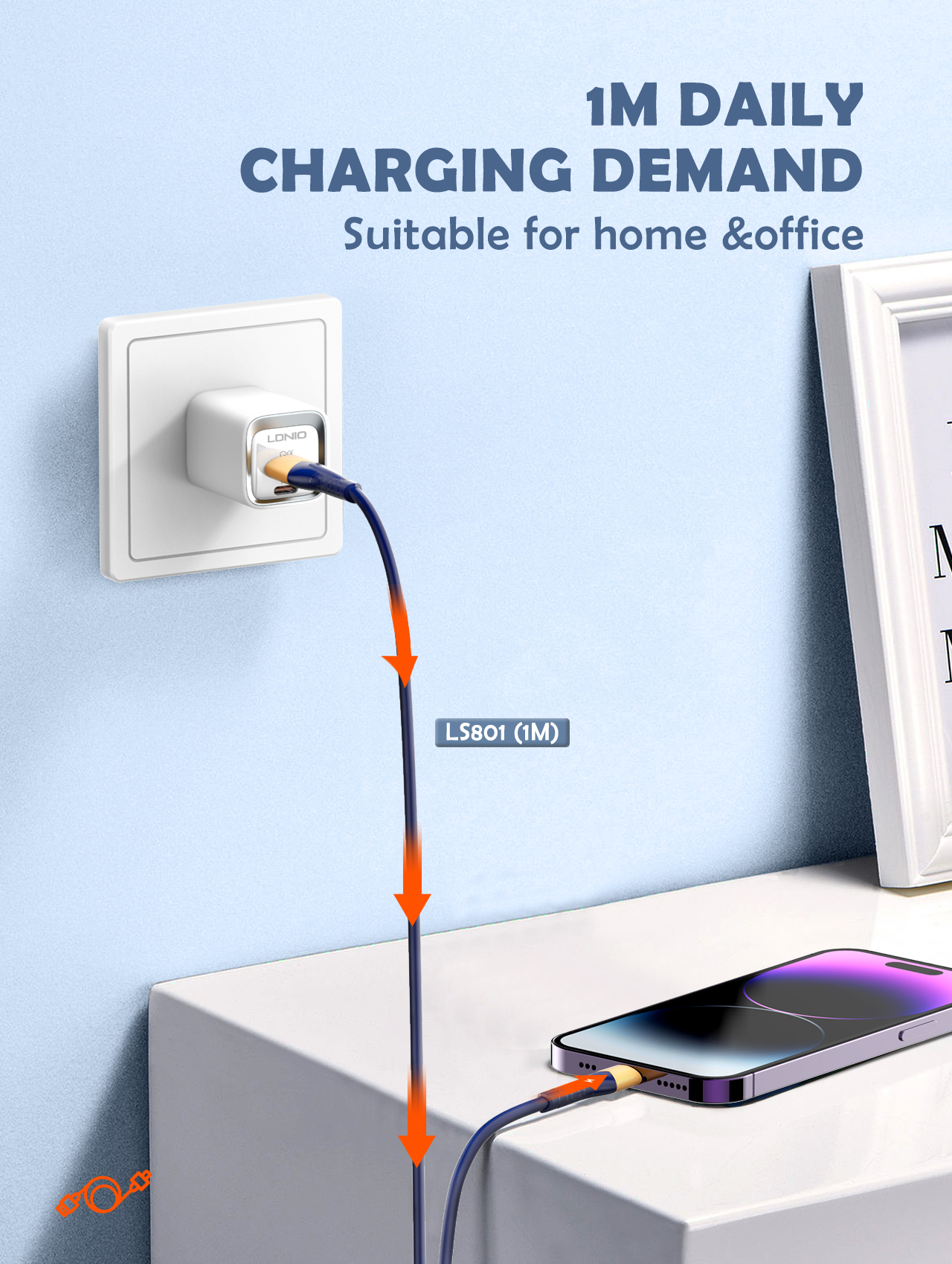 Ldnio LS801 1 Meter 30W Fast Charge Cable - AppleMe