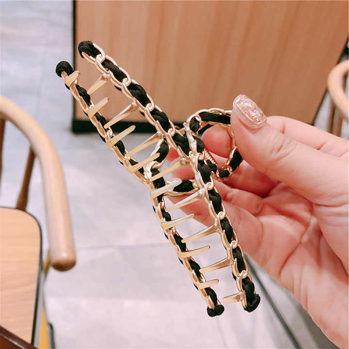 Wholesale Woman Metal Chain Catch Clip Hairpins Girls Simple Back Head ...