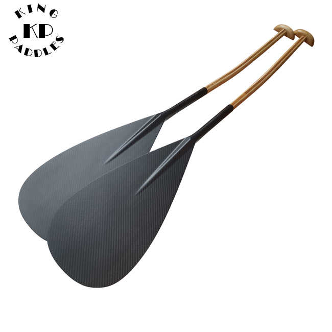 Traditional Tahitian Canoe PADDLE with Wood Shaft