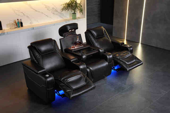 Luxury Vip Theater Cinema Chair 3seater Genuine Leather